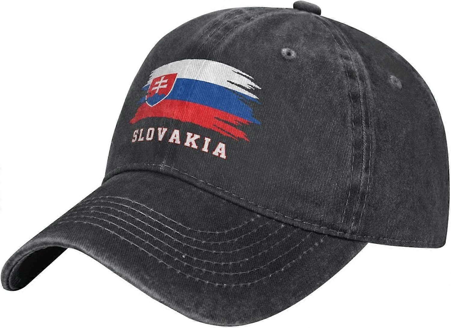 vx1002 Washed Denim Slovakia Flag Slovak Baseball Cap Men Black Vintage ...