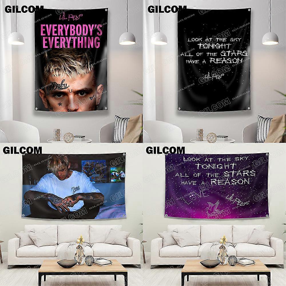 Lil Peep Rapper Flag Hip Hop Hot Singer Star Music Poster Tapestry For ...