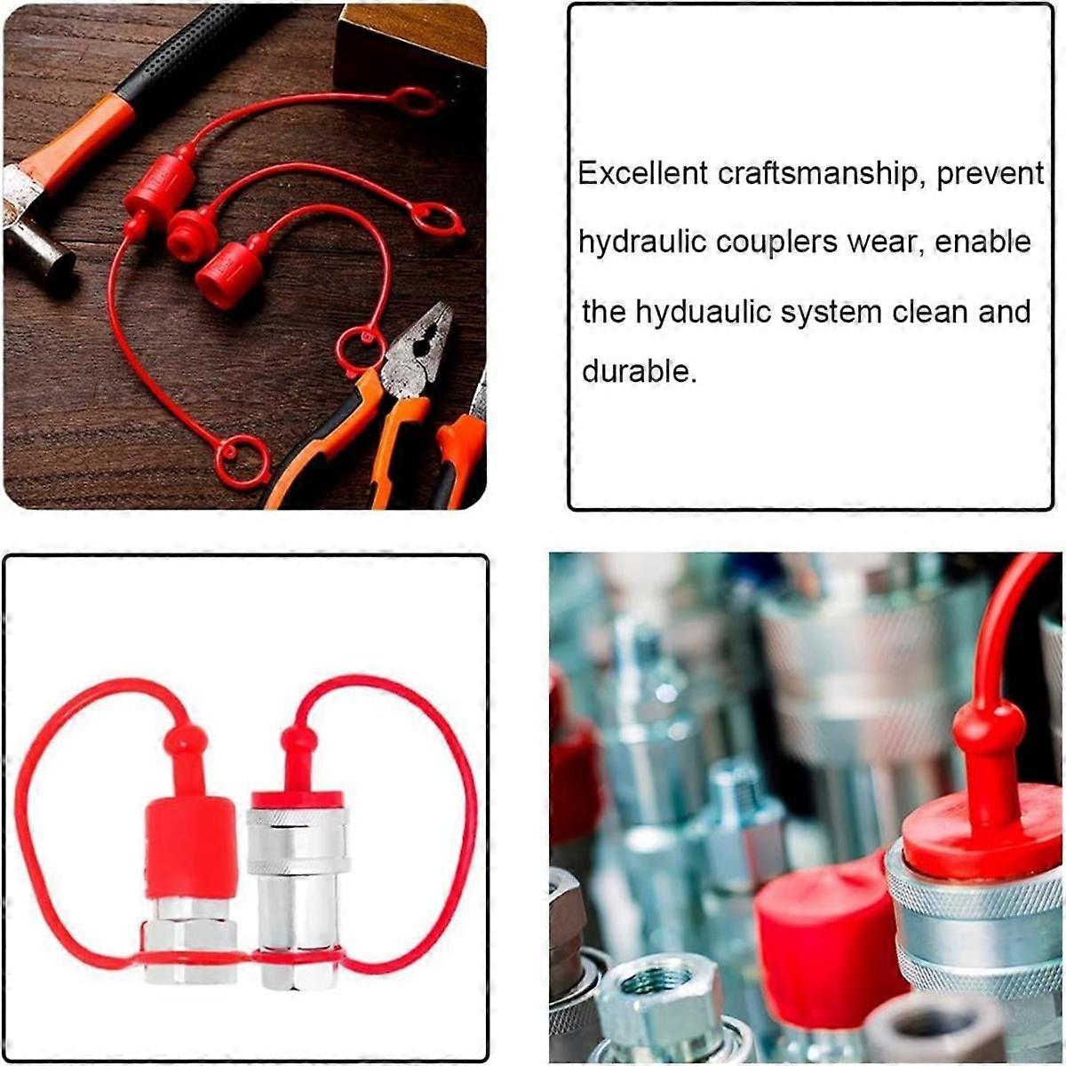4 Sets Hydraulic Quick Coupler Male Dust Cap and Female Plug Cover ...