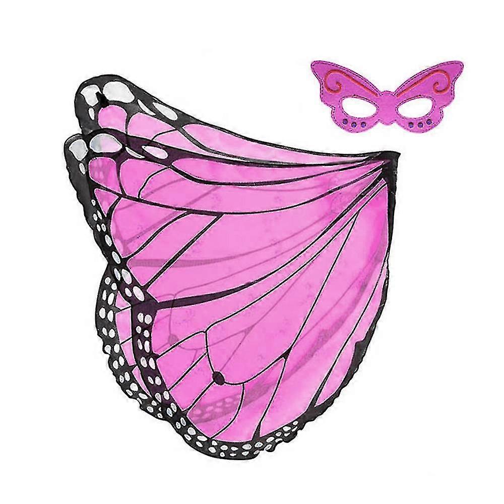 Kids Girl Butterfly Wings Cape With Mask Fairy Pixie Cosplay Costume_ha ...