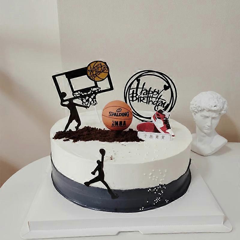 8 x Cake Toppers Happy Birthday Cake Decoration Basketball Cake ...