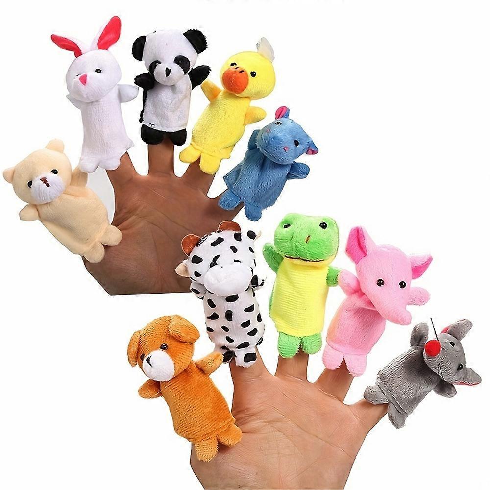 10Pcs Mini Plush Animal Finger Puppets, 10 Style Cartoon Small Hand ...