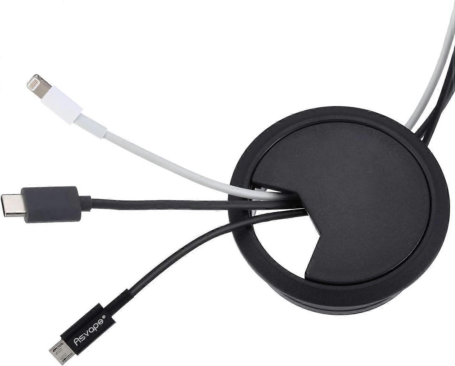 10 Packs Office Black Cable Wire Eyelet Cord, Eyelet Plastic Cord for ...