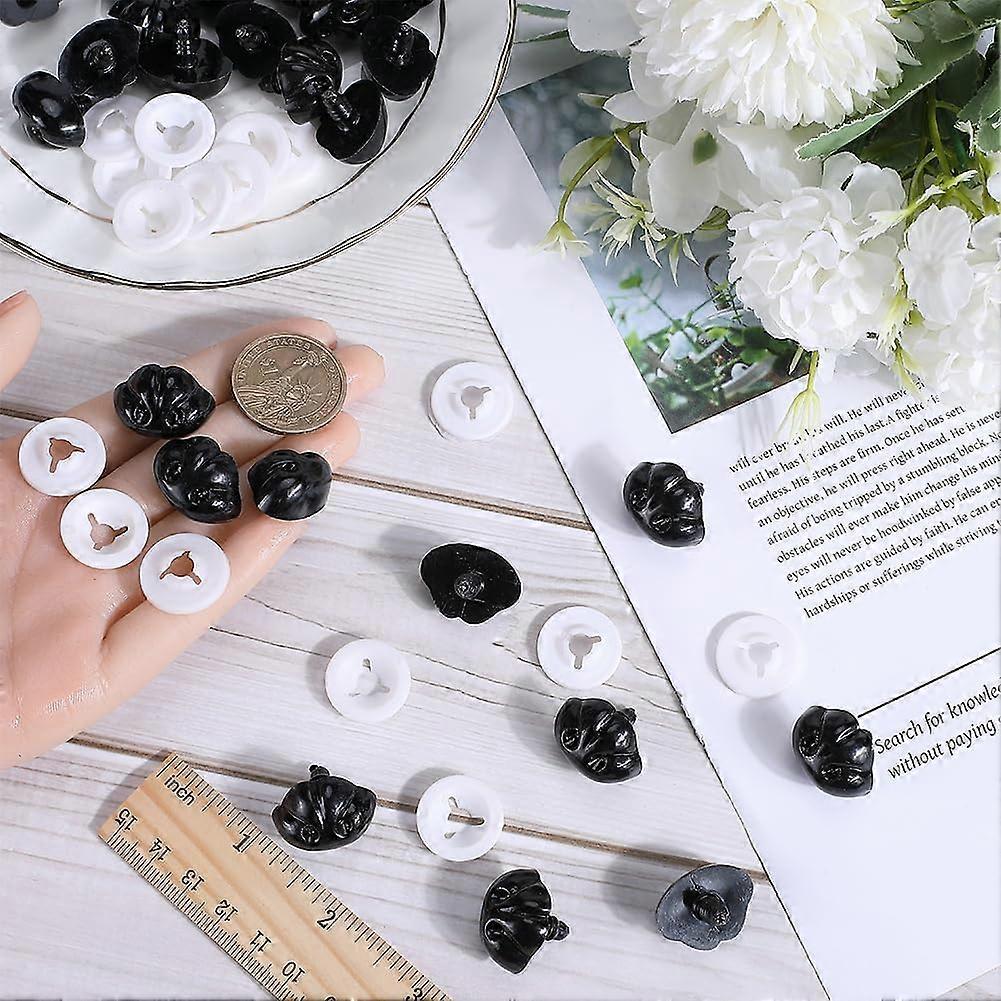 1 Box 30Pcs Large Plastic Doll Noses 23mm Black Safety Noses Stuffed ...