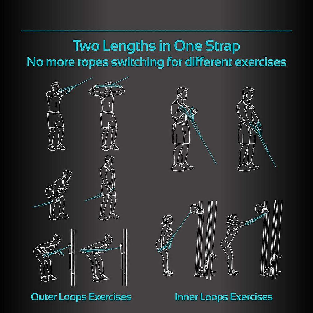 1Pc Tricep Rope Cable Attachment Two Size in One Extra Long Pull Down ...