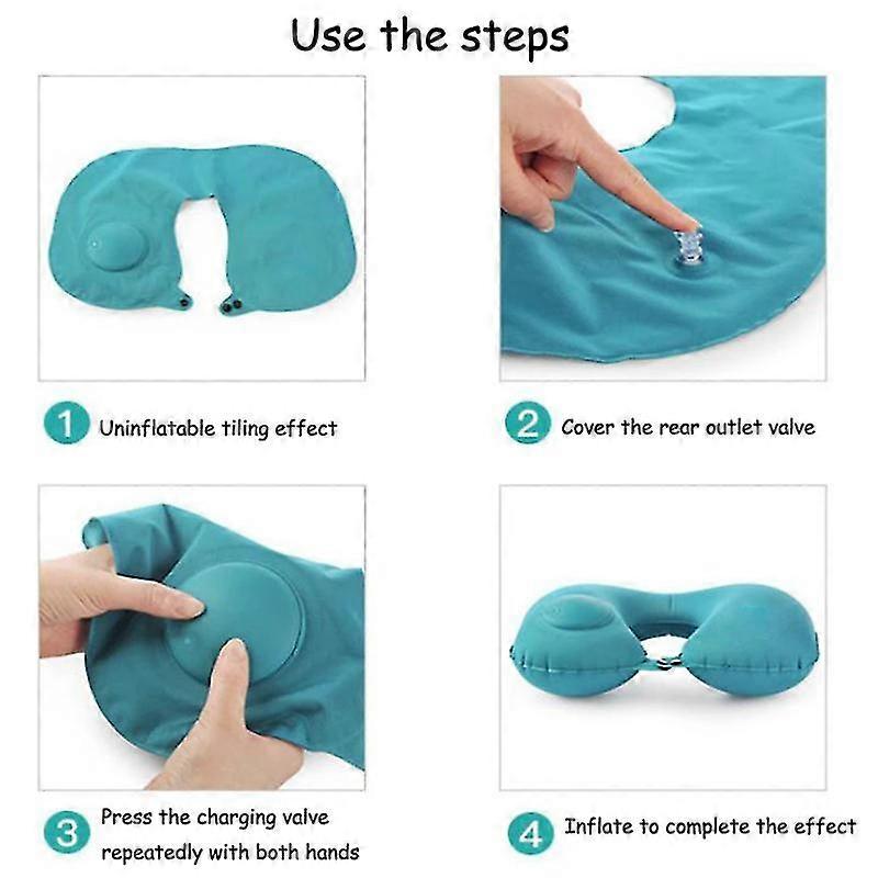 U-shaped travel pillow automatic inflatable aircraft car pillow ring ...