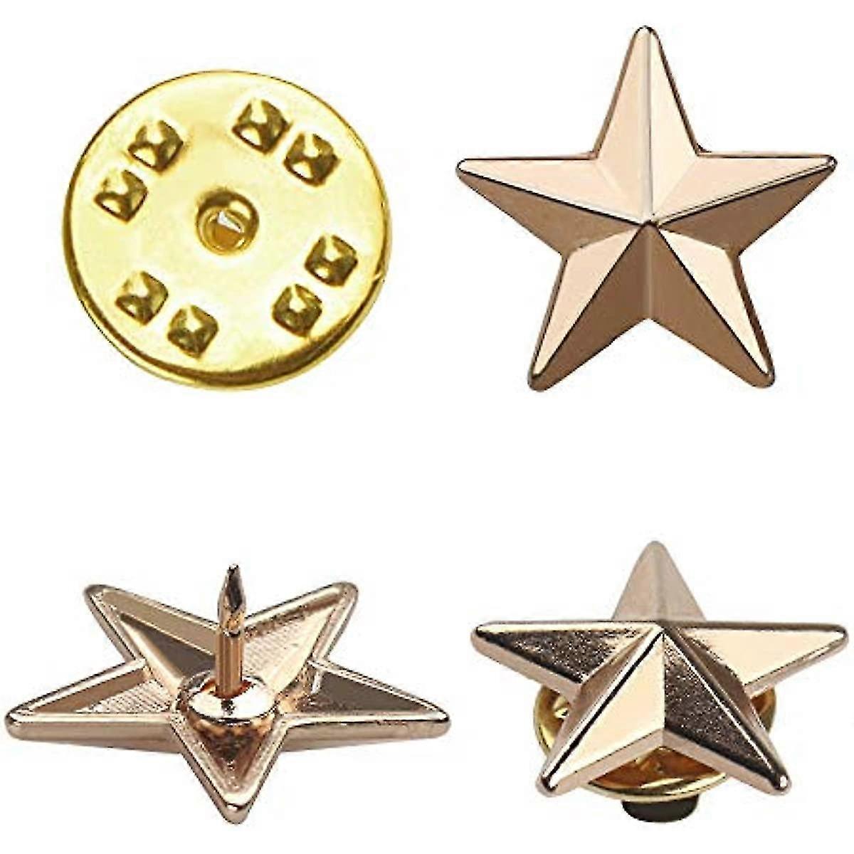 30 Pieces Star Badge Lapel Pins, 1.8 Cm Gold Star Pin 5 Pointed Star ...