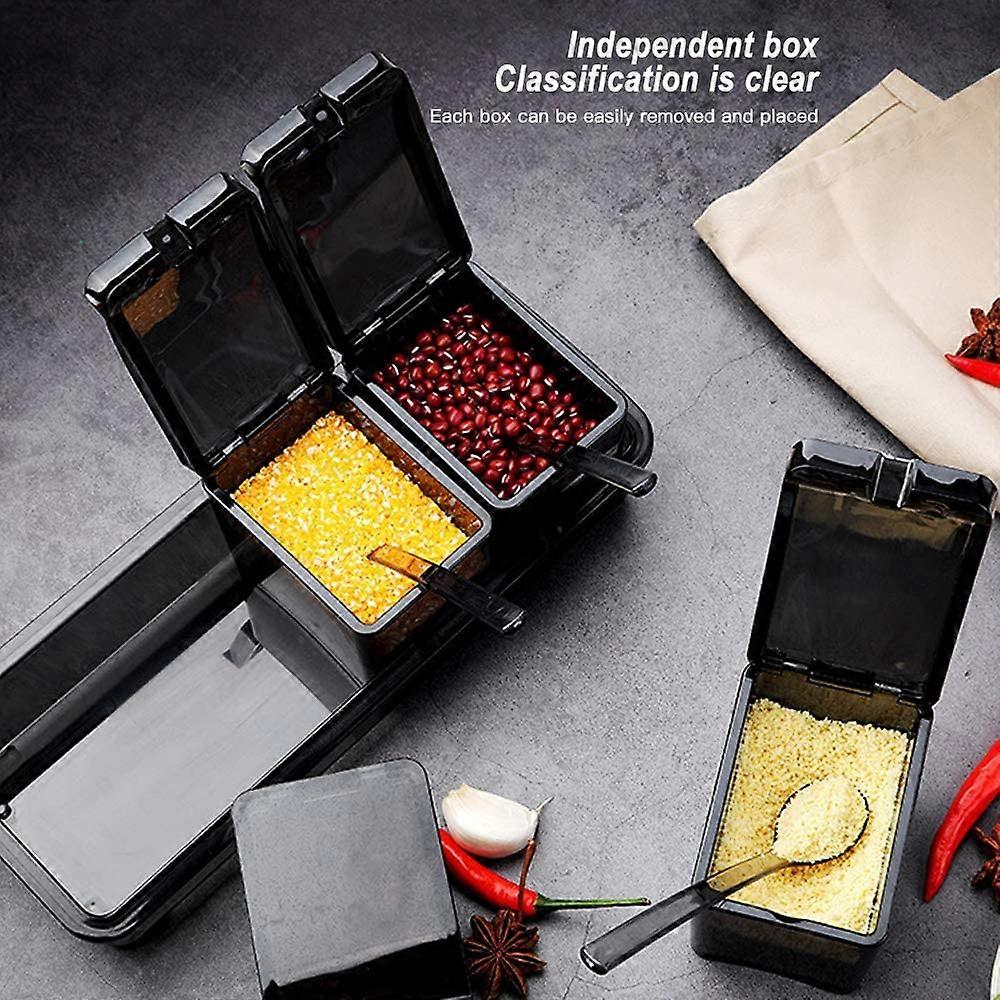 Set of condiment boxes with 4 removable compartments for the kitchen ...