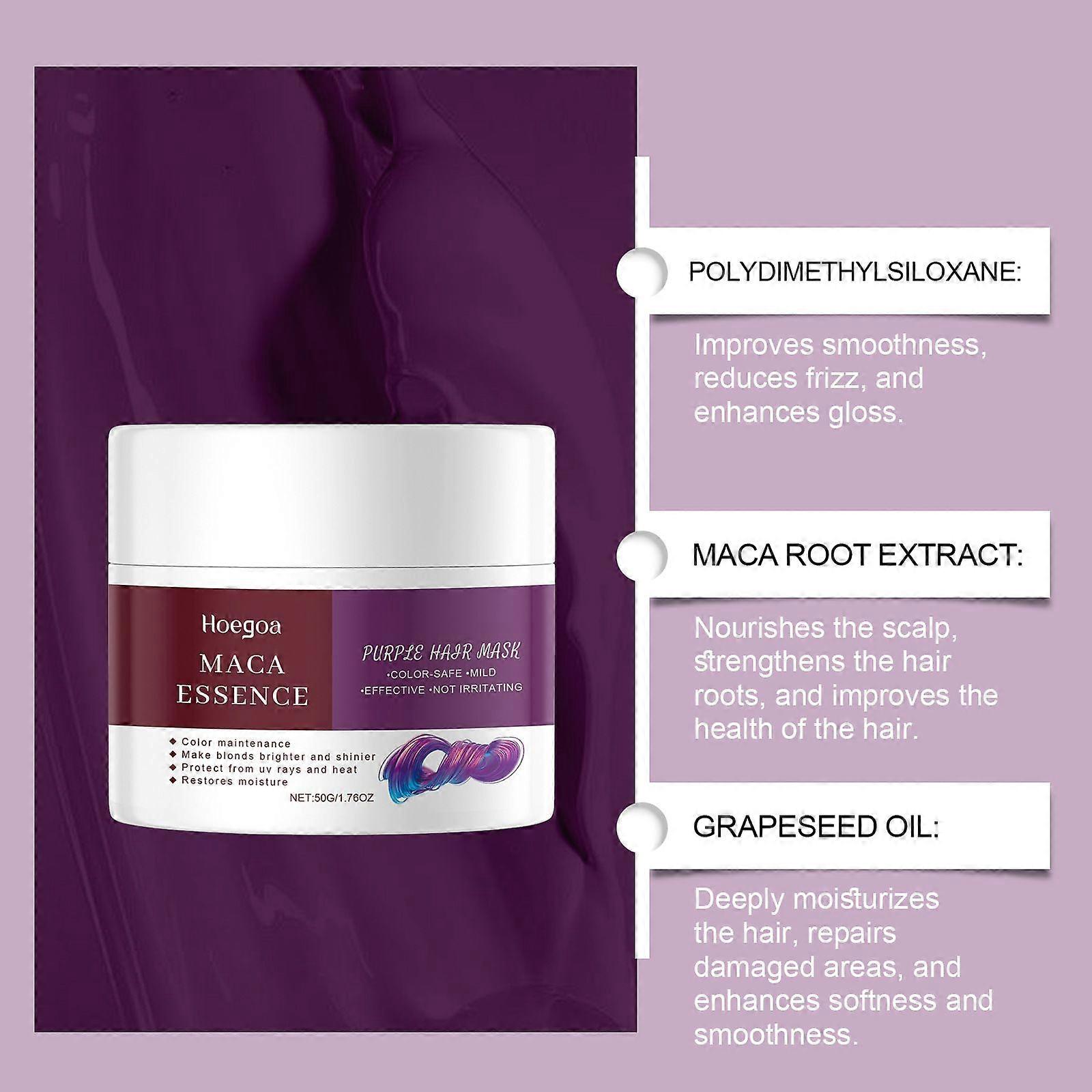 Maca Purple Hair Mask For Deep Conditioning Of Blonde And Bleached Hair ...