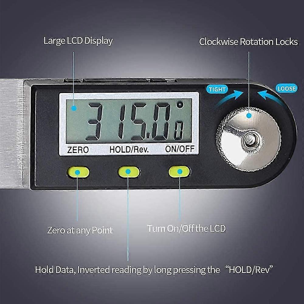 Digital Angle Finder Ruler,digital Angle Finder 0-360,stainless Steel ...