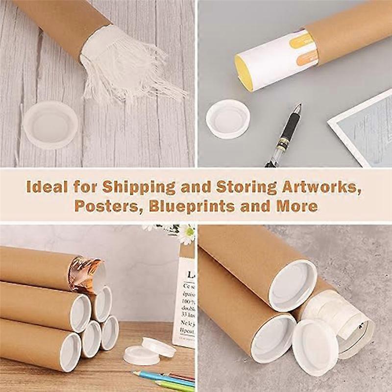 12 Pack Mailing Tubes with Caps for Packaging Posters, 2X12 Inch ...