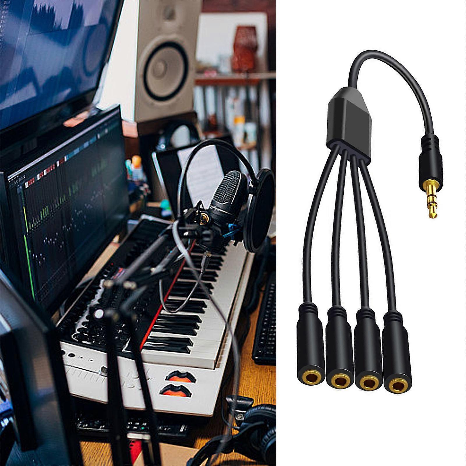 30cm Length 3.5mm Headphones Splitter Cable 3.5 Stereo AUX Cord Line ...