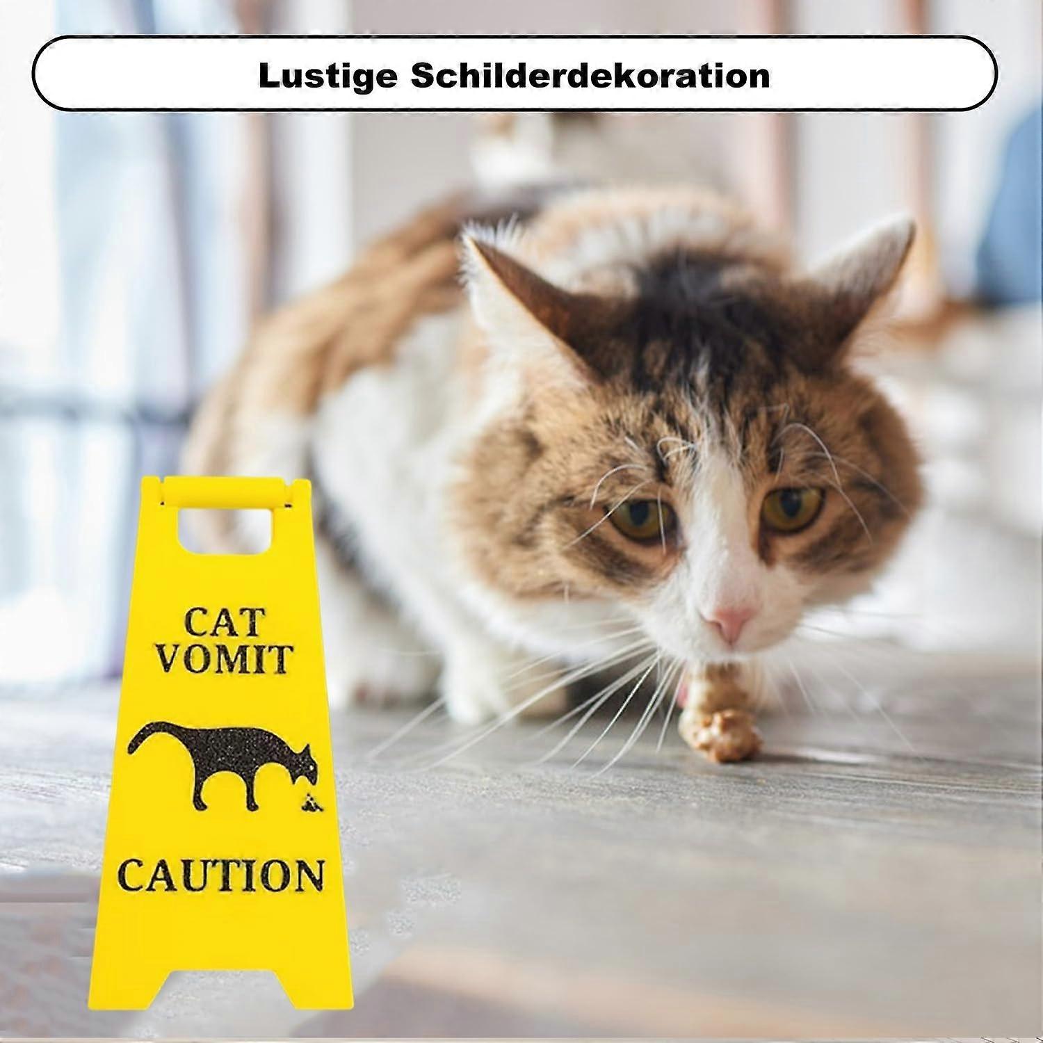 Cat Vomit Caution Sign 3D Printed Garden And Home Warning Sign For Pet ...