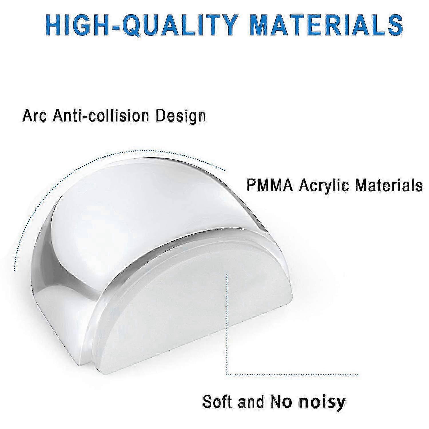 2 Pcs Clear Self-Adhesive Door Stops, Invisible Transparent Stoppers ...