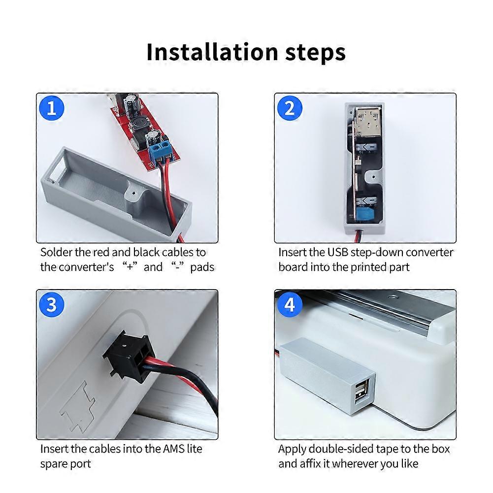 USB Hub Expand AMS Lite Connection 2-Ports USB Hub Adapter 3D Printer ...