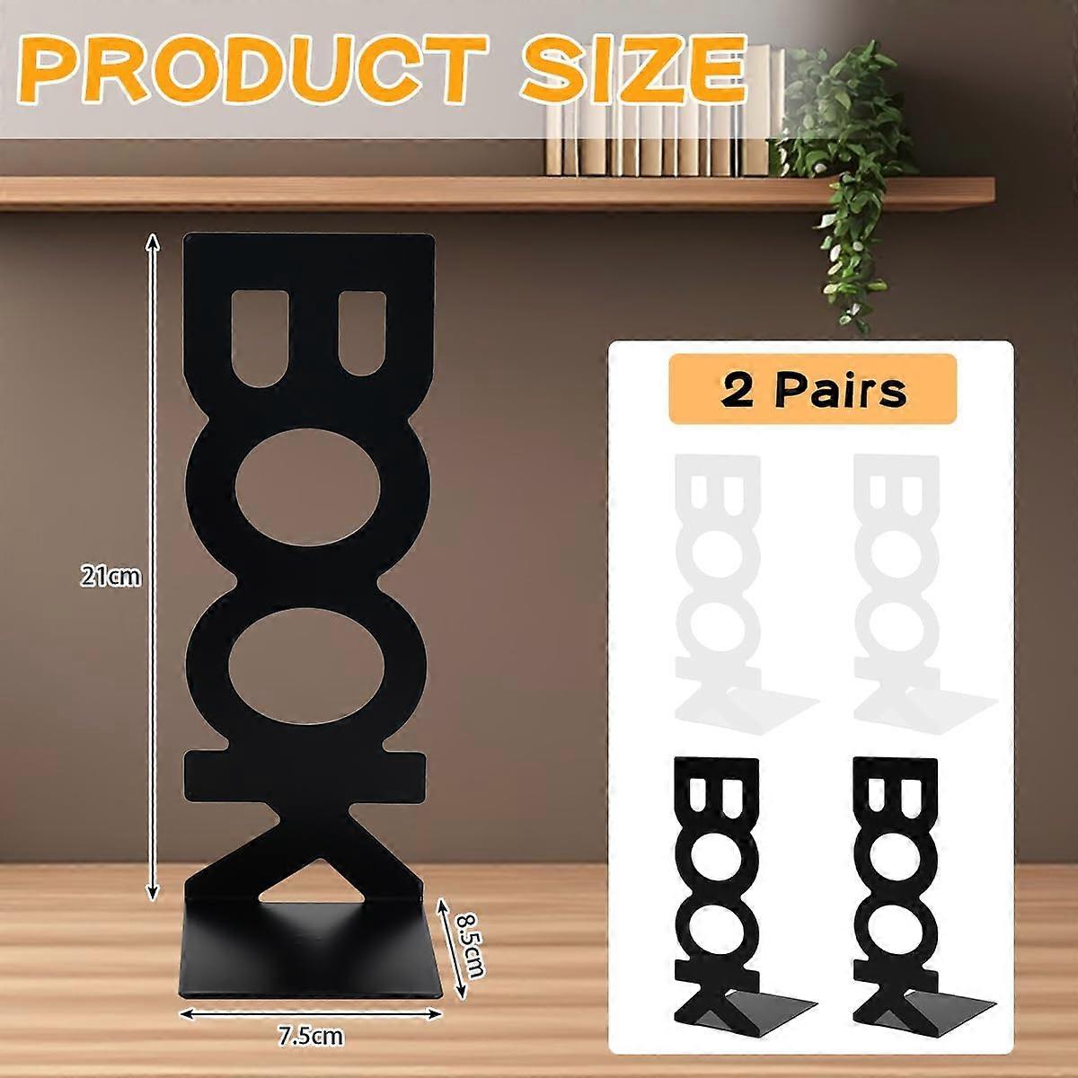 Metal Bookends, Non-Slip Decorative Book Pressers | Fruugo UK