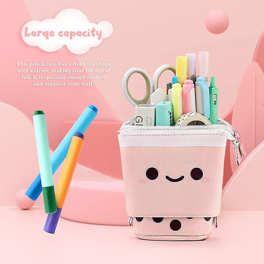 Boba Cute Standing Pencil Case For Kids, Pop Up Pencil Box Makeup Pouch ...