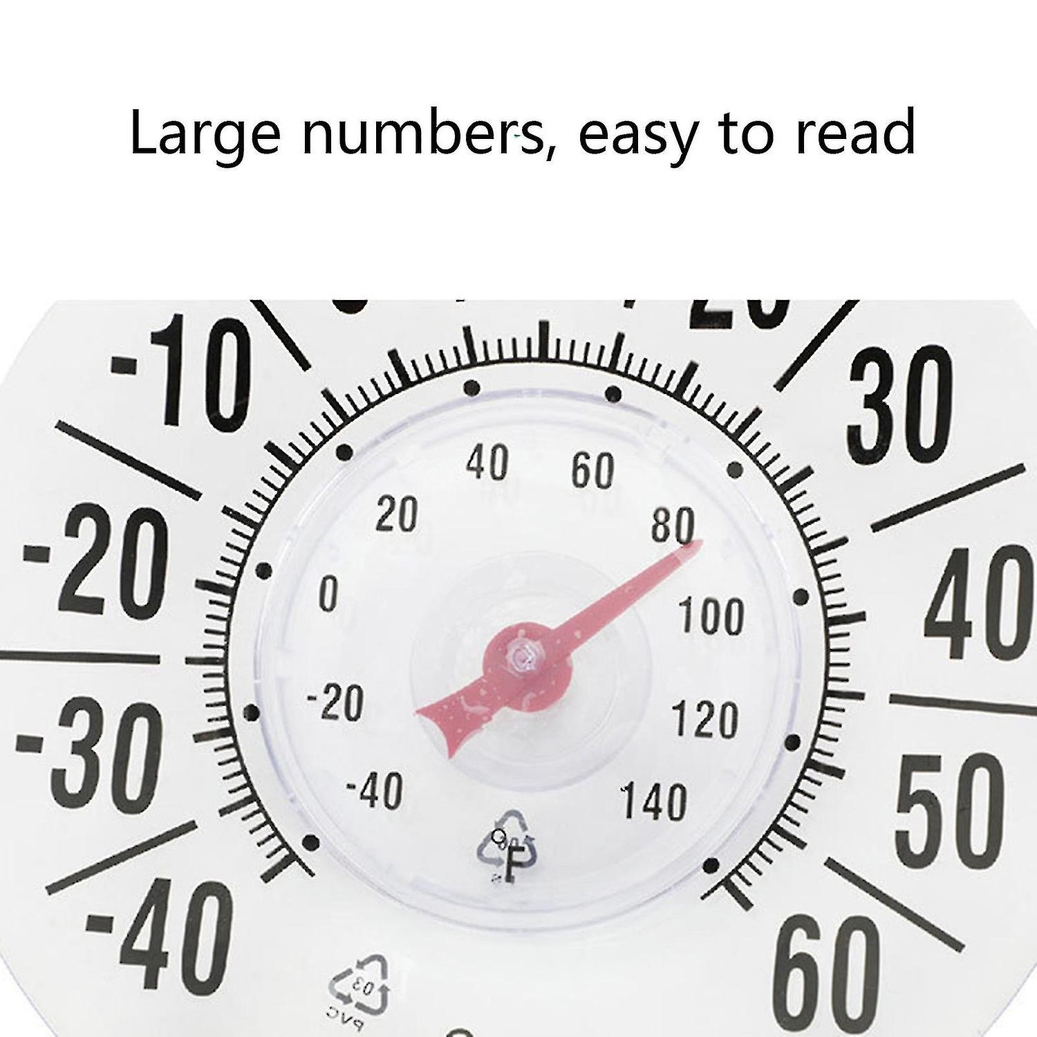 Window Thermometer Temperature Indoor/outdoor Dial Round Suction On ...