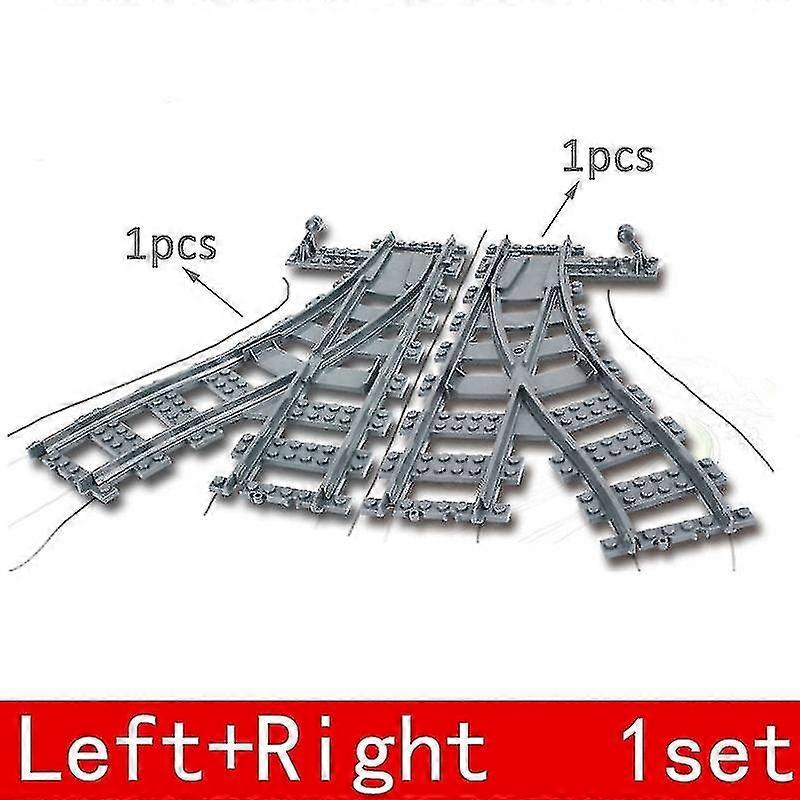 City Trains Flexible Tracks Forked Straight Curved Rails Switch Building Block Bricks High-tech ...