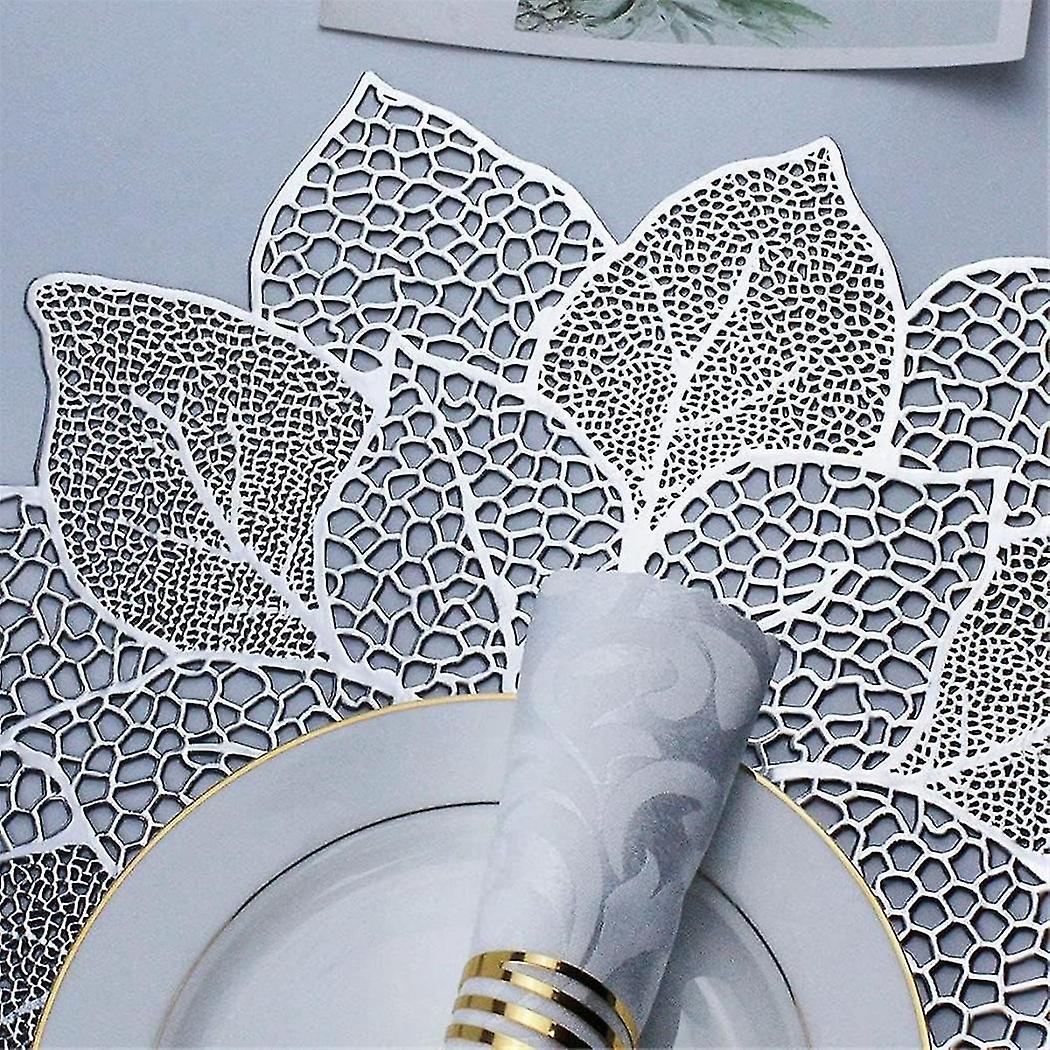 Placemat For Dining Table Set Of 6 Table Mat Hollow Out Hibiscus Flower ...
