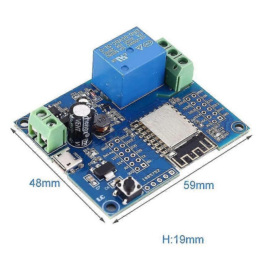Wifi Relay Controller Module, Dc 5v 8v-80v Esp8266 Wireless Controller ...