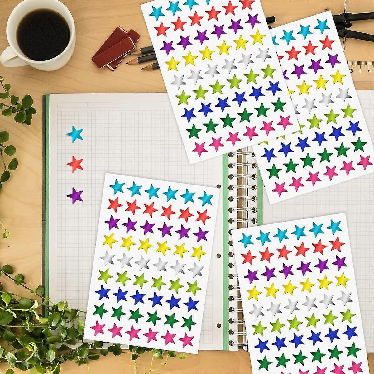 30 Sheets 9 Colors Small Foil Star Stickers - 0.5 Inch Star Stickers ...
