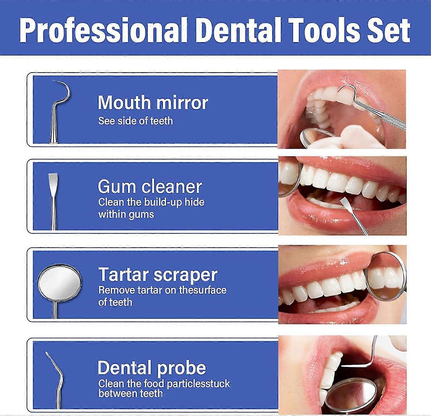 Tooth Repair Kit, Temporary Tooth Filling Repair Kit with 4 Tools ...