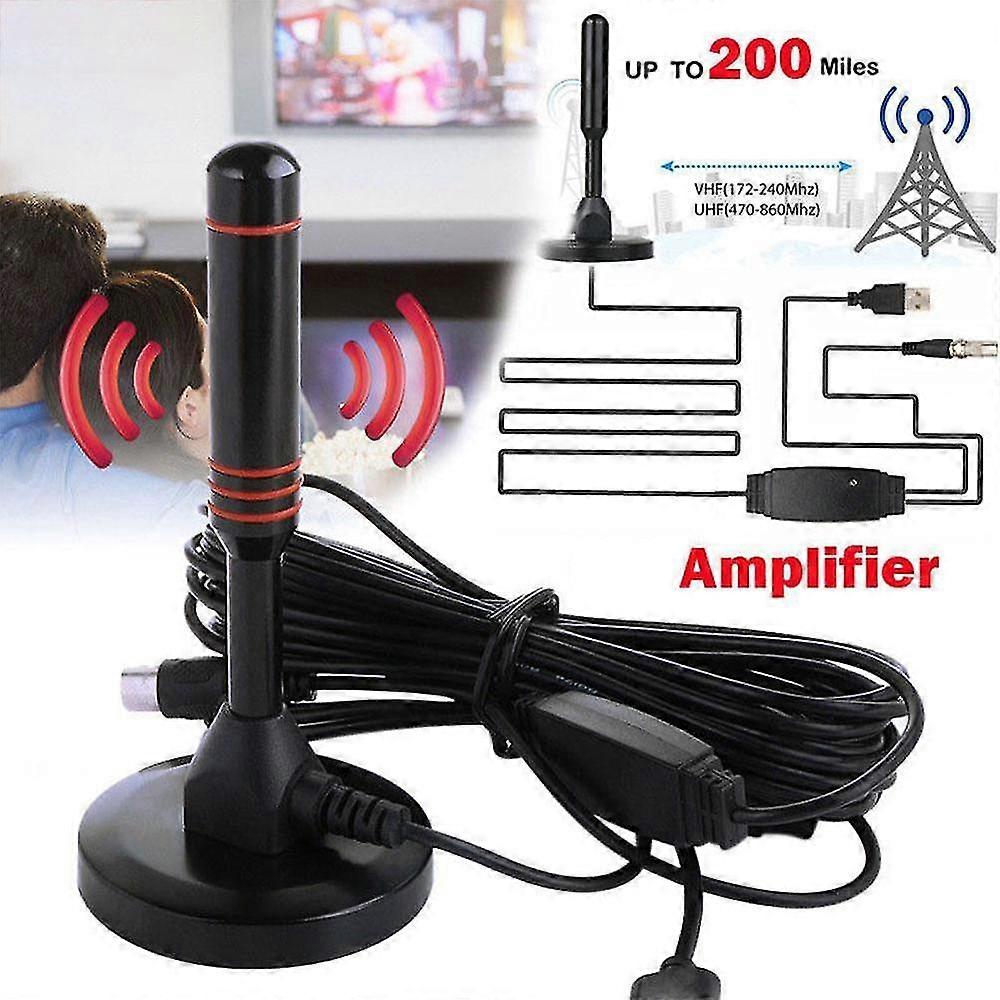 Hd digital indoor amplified tv antenna 200 miles ultra hdtv with ...