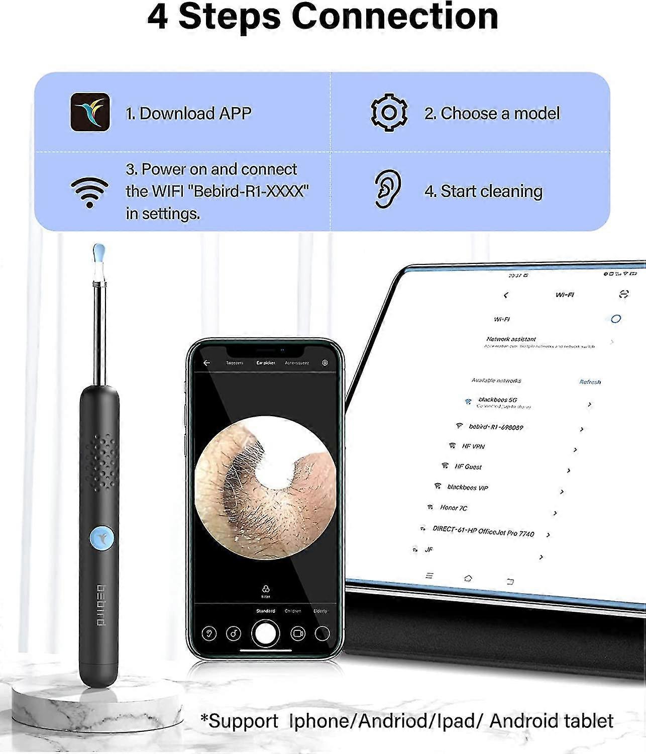 Ear Wax Removal Tool,bebird Ear Wax Removal Ear Camera,ear Cleaning ...