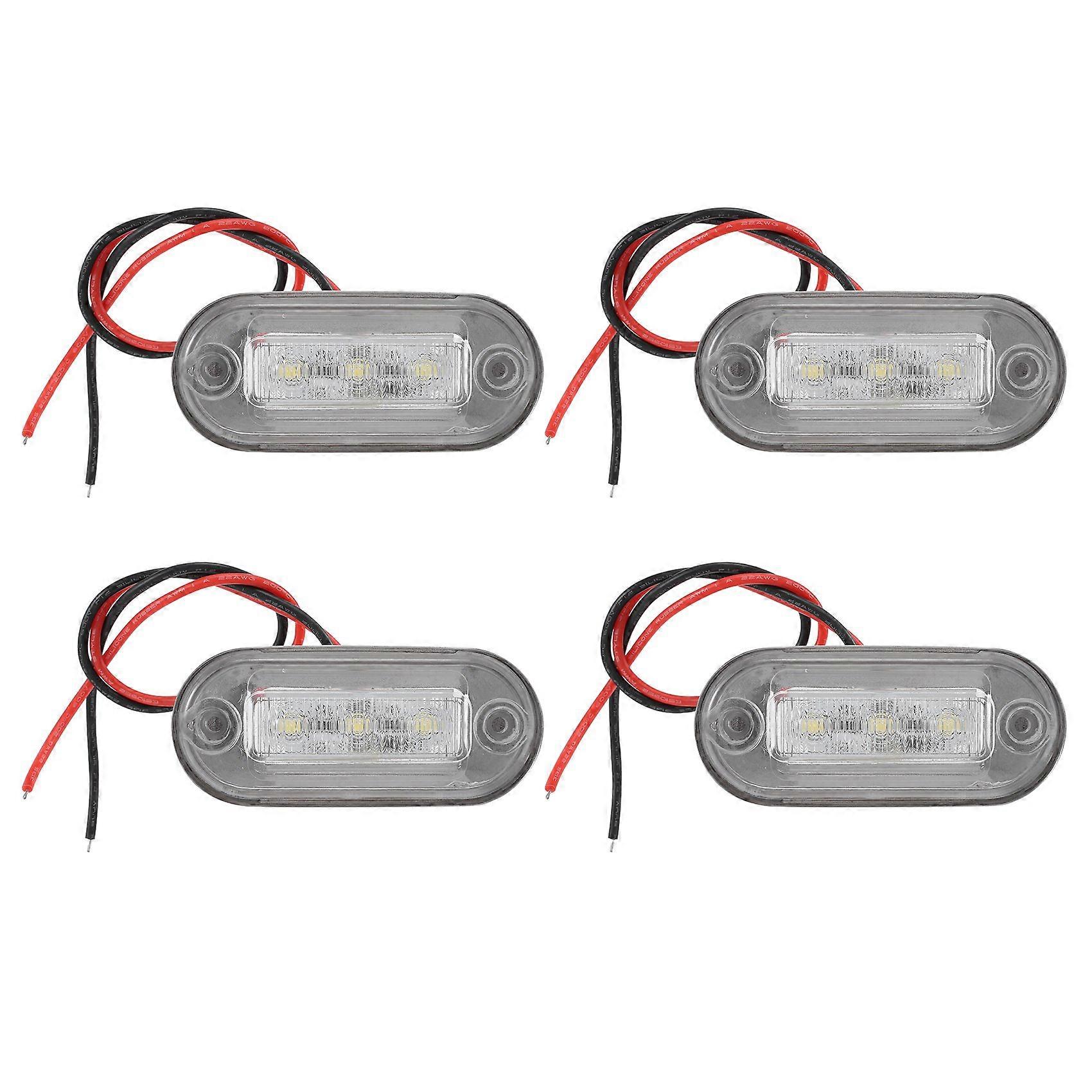 4Pcs 12V Boat Marine Signal Lamp Clear Grade Large Waterproof LED ...