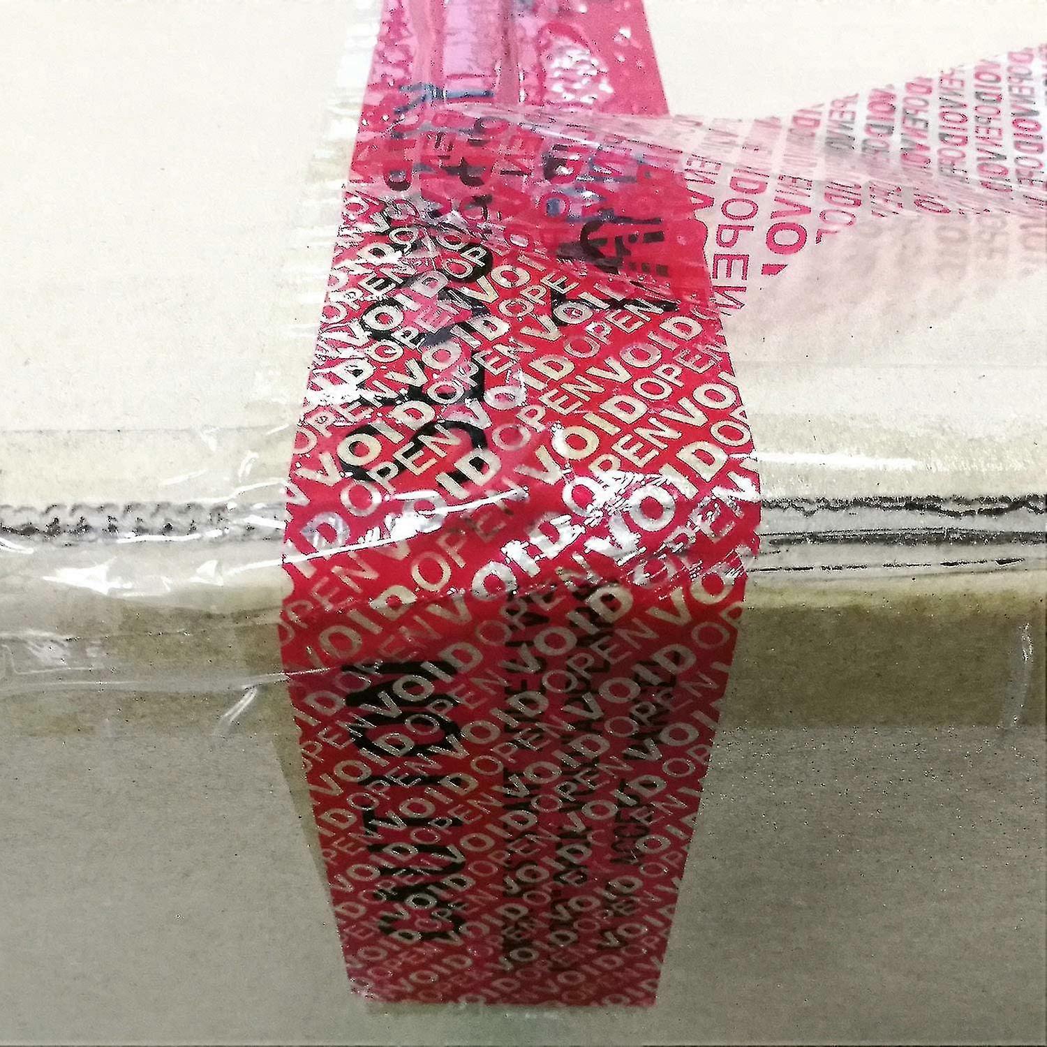 1 Roll 100% Total Transfer Tamper Evident Security Tape, - Red, 5cm X ...