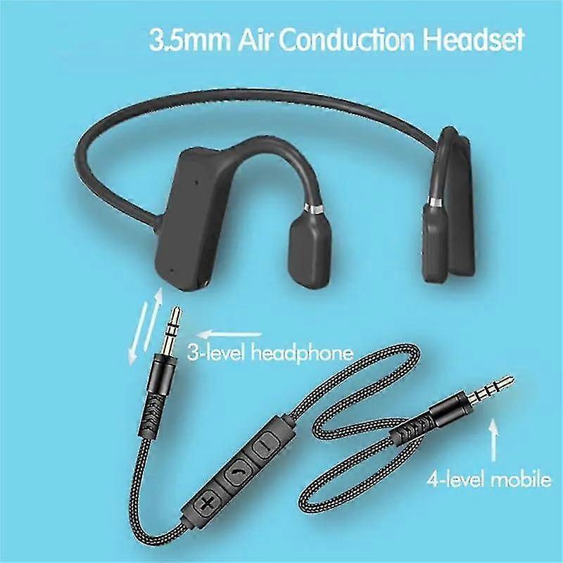 Bone conduction headphones 3.5mm wired headphones with microphone ...