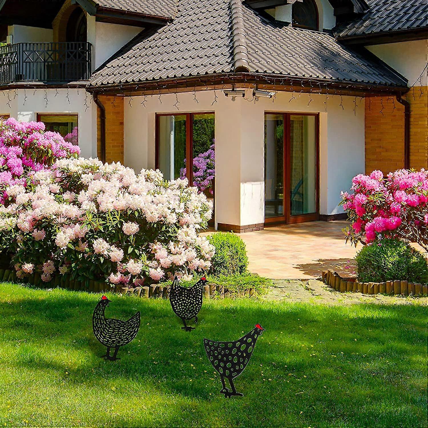 3 Pieces Chicken Yard Garden Decoration Chicken Yard Decor Hen Shadow ...