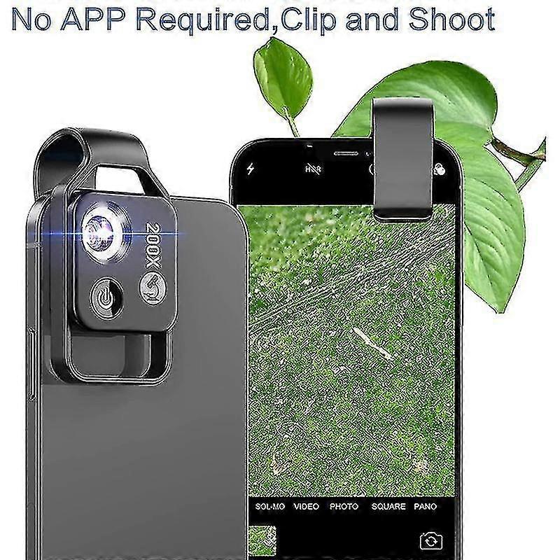 200X Cell Phone Microscope Accessory with CPL Lens, Portable Mini ...