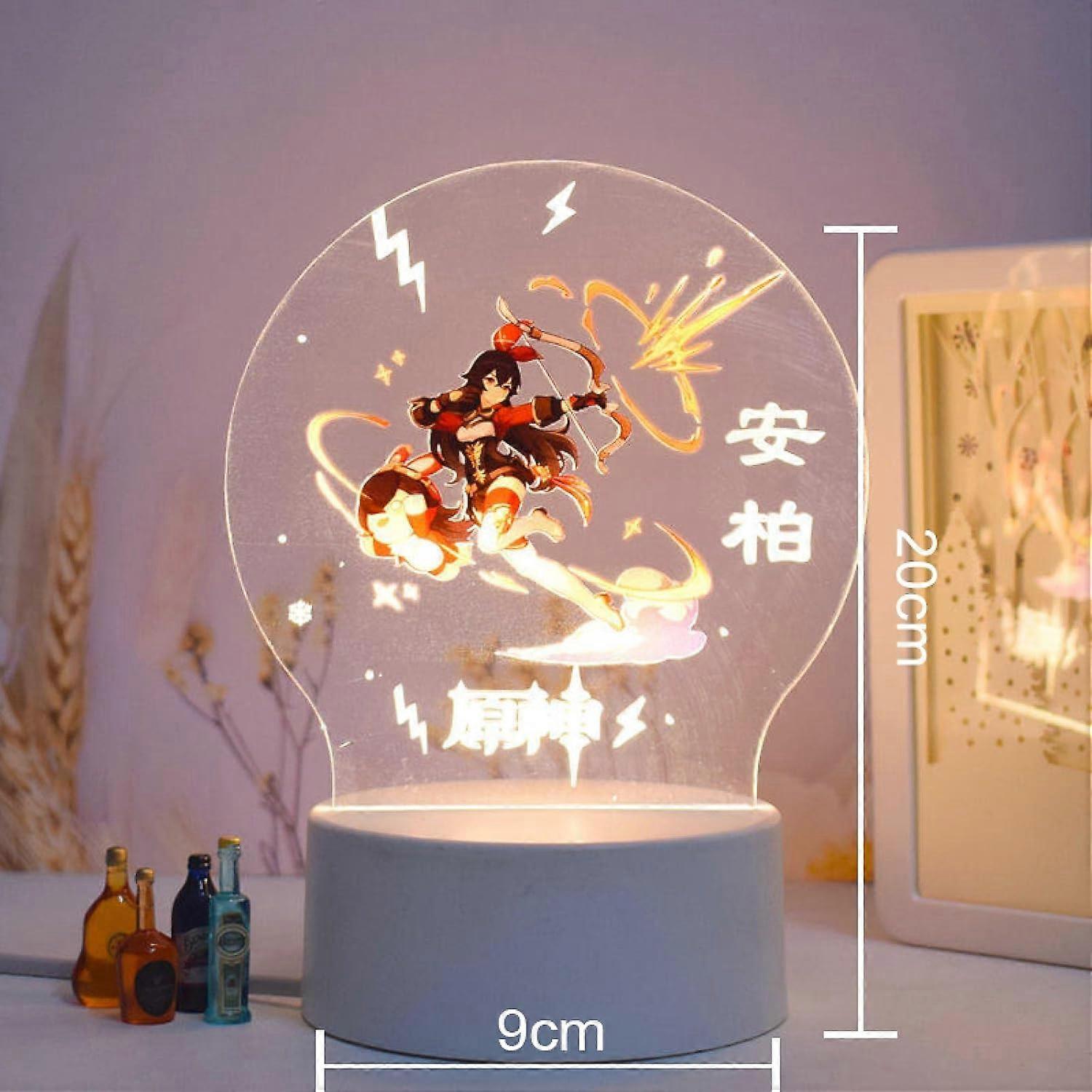 SBSG Genshin Impact Barbara 3D Led Acrylic Night Lights 7 Colors USB ...