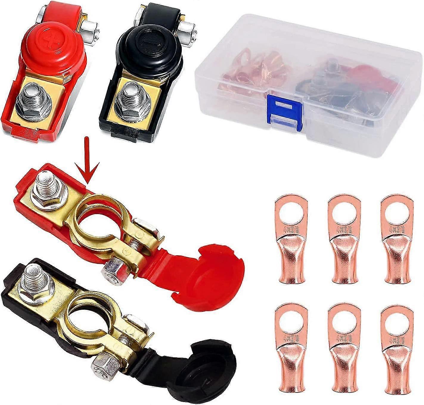 1 Pair Battery Terminals Battery Terminal Lug Clamp Connector With 6 ...