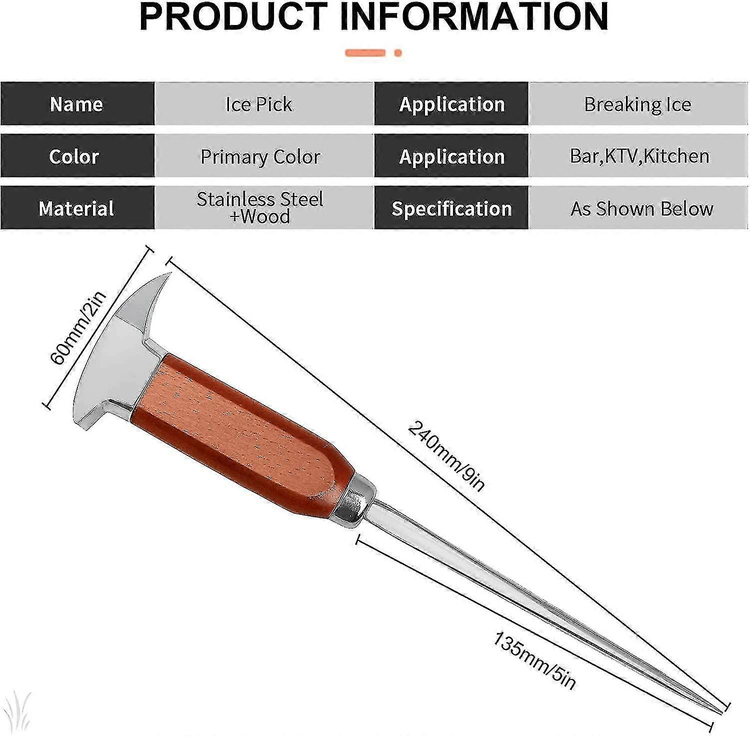 Ice Pick - Stainless Steel Ice Crusher For Breaking Ice Japanese Style ...