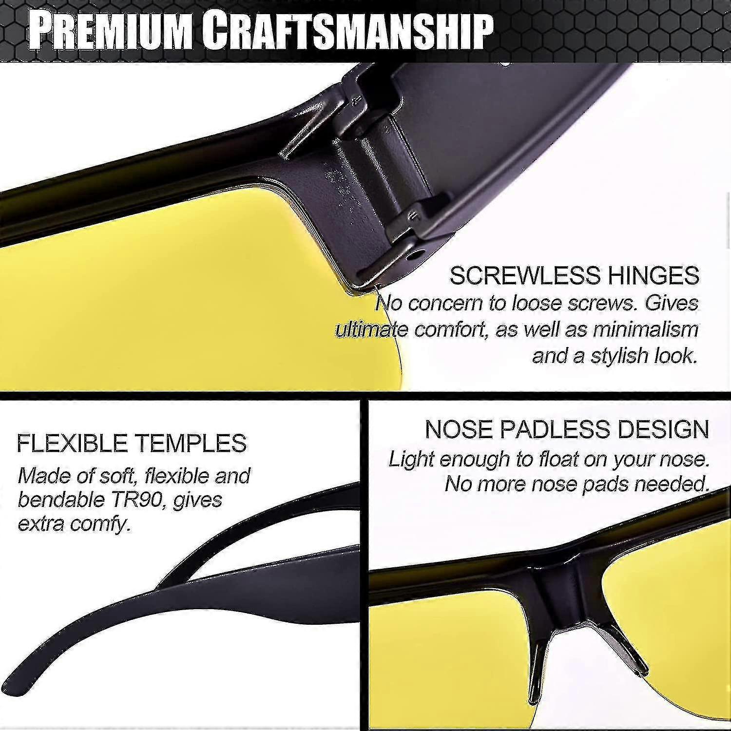 Night Driving Glasses Fit Over Glasses, Hd Polarized Oversized ...