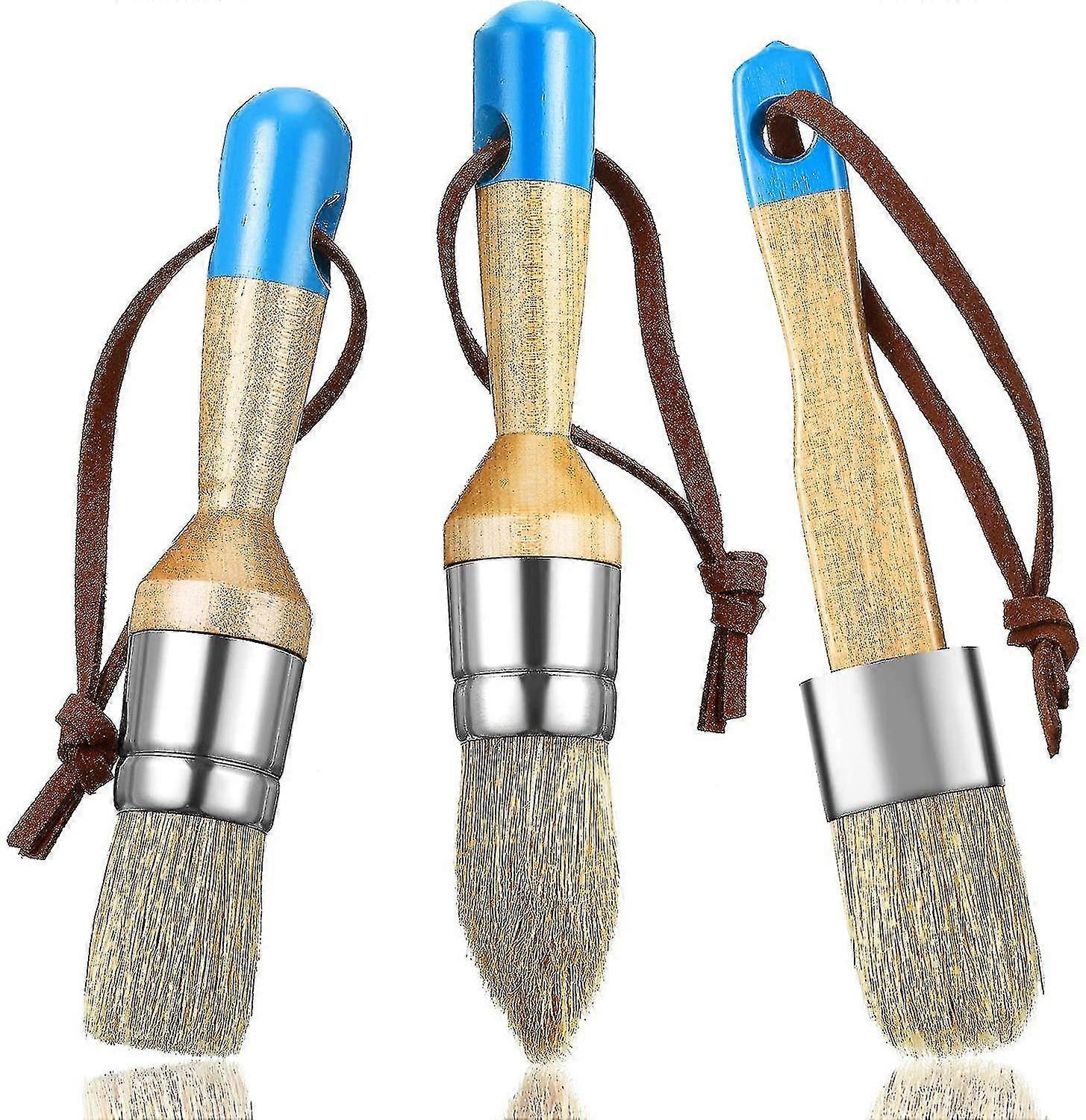 3 Pieces Chalk And Wax Paint Brushes Bristle Stencil Brushes For Wood ...