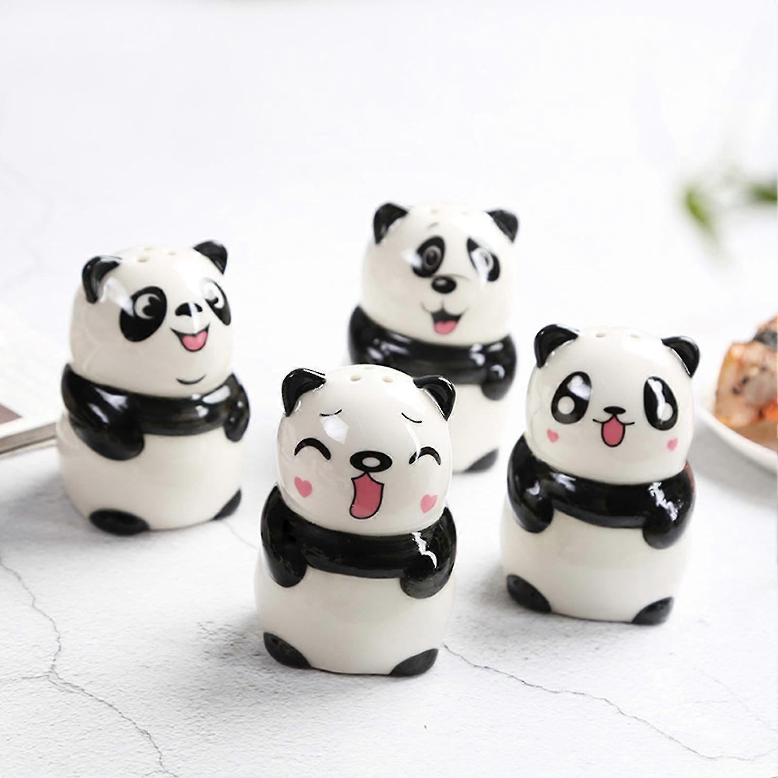 Tyuhe Ceramic Red Panda Seasoning Jar Salt Pepper Storage Container ...