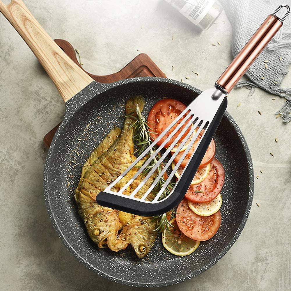 Fish Spatula With Silicone Edge,FENGCHEN Fish Spatula Nonstick, Heat ...