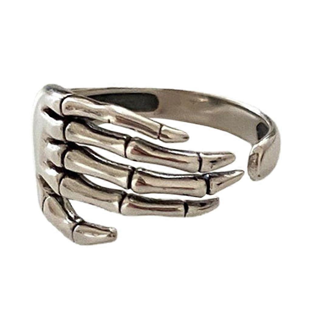 Women Men Punk Skeleton Hand Adjustable Ring Hip Hop Party Halloween Jewelry | Fruugo UK