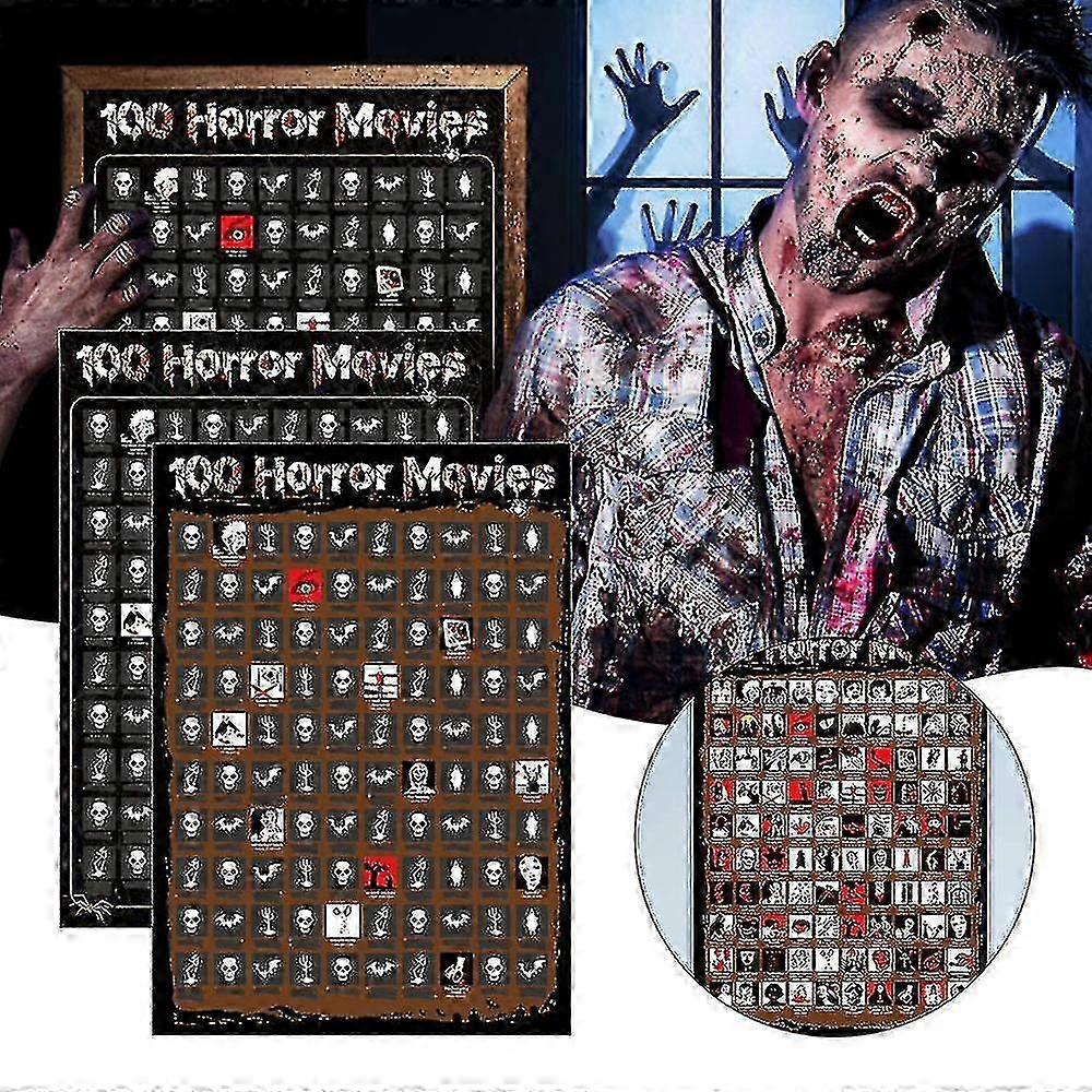 100 Horror Movies Scratch Off Poster for Halloween Large Cinema ...