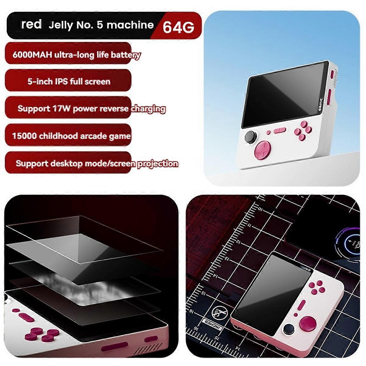 E5 Handheld Video Game Console 64G 15000 Games 5inch HD Retro Game ...