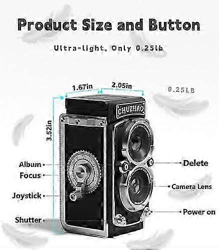 CHUZHAO Retro Mini Digital Camera-4K Autofocus Twin-Lens Vintage Camera ...