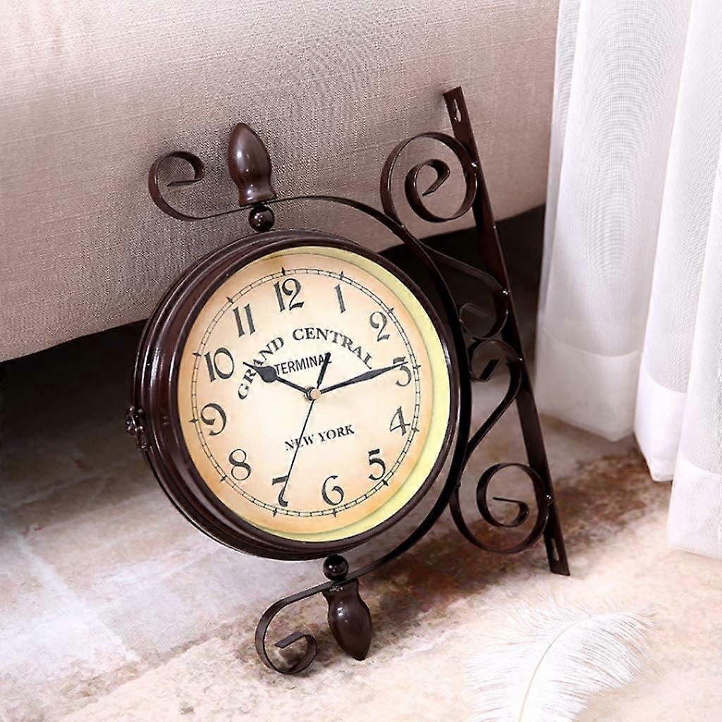 Elegant Double-Sided Wall Clock, Vintage Design with 360-degree ...