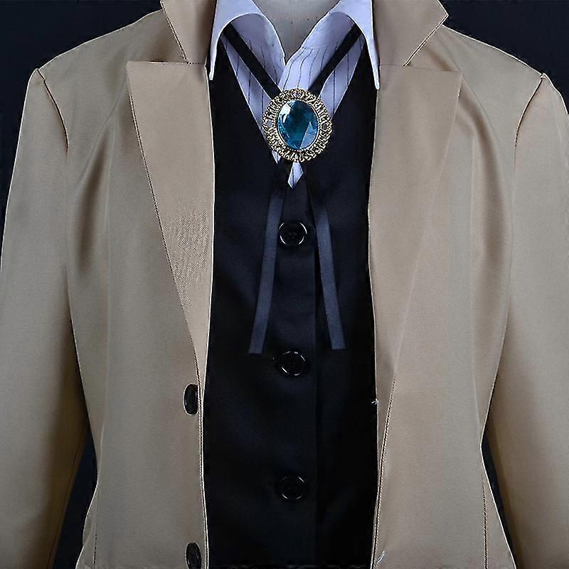 Bungo Stray Dogs Dazai Osamu Cosplay Costume Wig Uniform Long Jacket ...