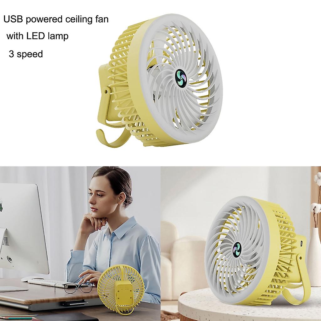 Usb Camping Fan With Led Light Cooling Fan Air Cooler 3-speed ...