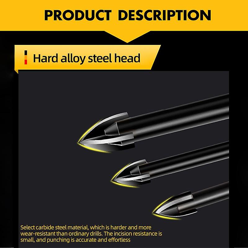 Universal Hexagonal Handle Cross Drill Bit Set Hole Opening Power Tool ...