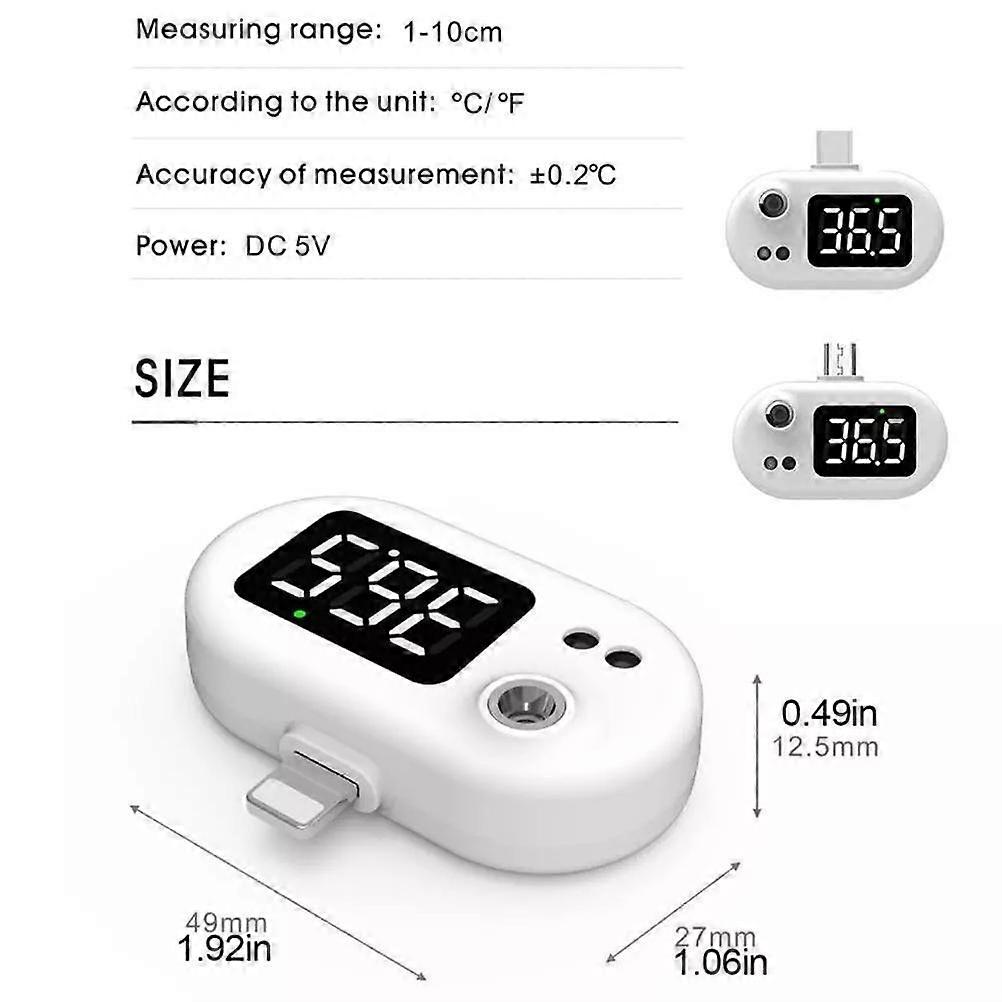 Non-Contact Infrared USB Smart Thermometer for Cell Phone - Portable ...
